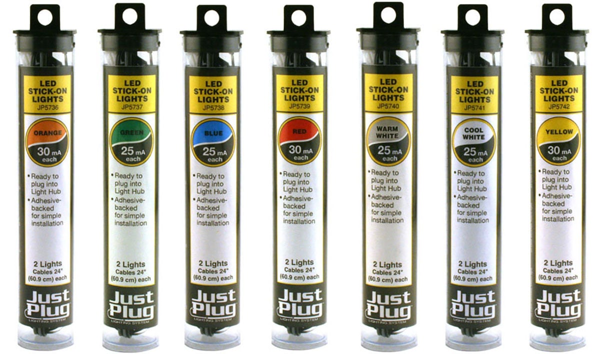 JP5736 Just Plug - LED Stick-On Lights - Orange – The Model Railway Shop